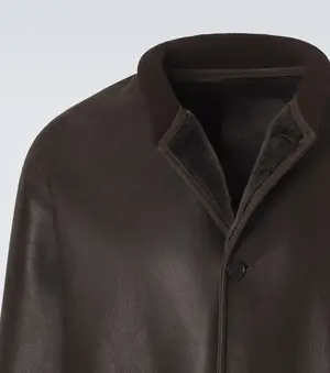 A.PRESSE Shearling-lined Leather Jacket