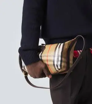 Burberry Check Canvas Shoulder Bag