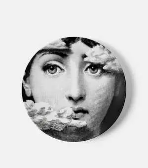 FORNASETTI Tema E Variazioni N.139 Porcelain Wall Plate - Black