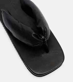 Rick Owens Leather Platform Thong Sandals
