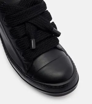 Rick Owens Jumbolace Leather Sneakers - Black