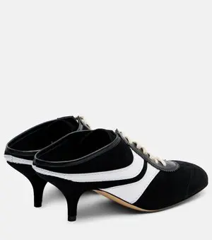 Dries Van Noten 65" Suede Mules - Black