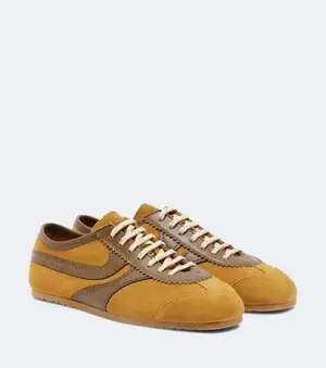 Dries Van Noten Leather-trimmed Suede Sneakers - Yellow