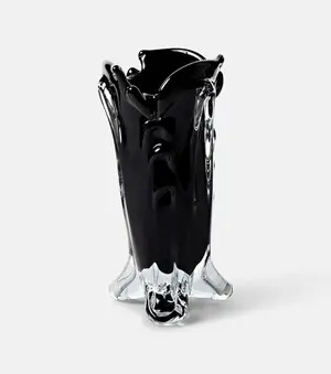 LOUISE ROE Vintage Drape Glass Vase - Black