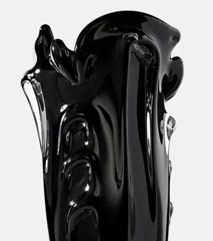 LOUISE ROE Vintage Drape Glass Vase - Black
