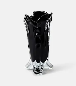 LOUISE ROE Vintage Drape Glass Vase Black