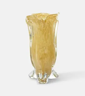 LOUISE ROE Vintage Drape Glass Vase - Yellow
