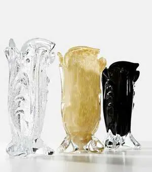LOUISE ROE Vintage Drape Glass Vase - Yellow