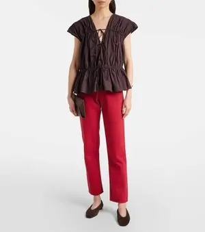 Tove Thea Cotton Top - Brown