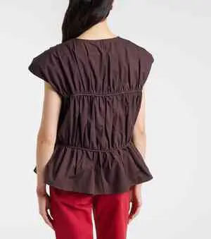 Tove Thea Cotton Top - Brown