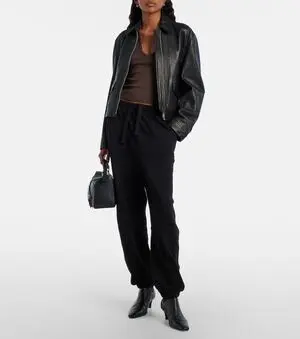 NILI LOTAN Dulce Cotton Sweatpants - Black
