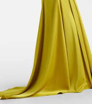 Alex Perry Draped Sash Satin Crêpe Gown