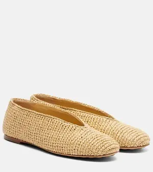 Women's Round Toe Raffia Flats