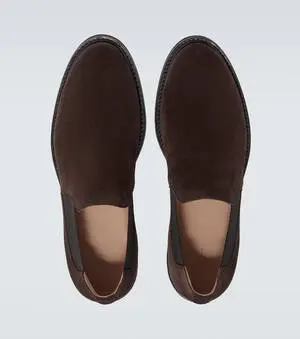 THE ROW Parker Suede Slip-on Loafers - Brown