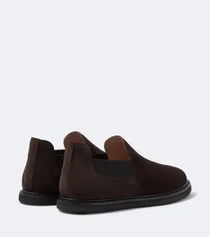 THE ROW Parker Suede Slip-on Loafers