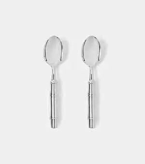 Gucci Set Of 2 -plated Spoons - Silver