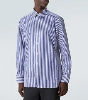 TOM FORD Bengal Stripe Cotton Poplin Shirt - White