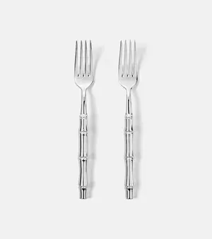 Gucci Bamboo Set Of 2 -plated Forks - Silver