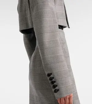 Balmain Houndstooth Cropped Wool-blend Blazer