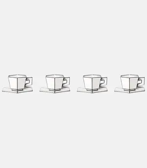 SERAX Carte Blanche Set Of 4 Porcelain Cups And Saucers - White
