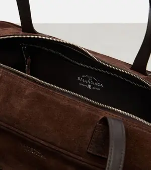 Balenciaga Carrie Small Suede Shoulder Bag - Brown