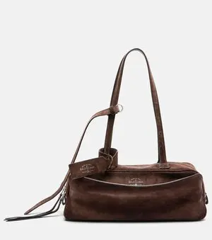 Balenciaga Carrie Small Suede Shoulder Bag - Brown
