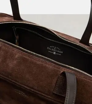 Balenciaga Carrie Small Suede Shoulder Bag - Brown