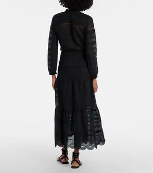MARANT ETOILE Daniva Lace-trimmed Midi Dress - Black
