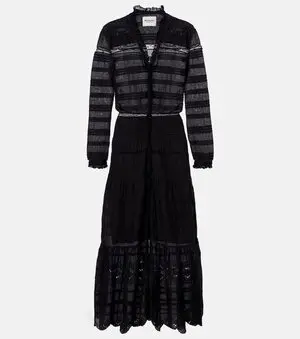 MARANT ETOILE Daniva Lace-trimmed Midi Dress - Black