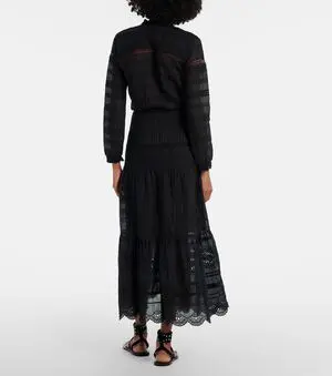MARANT ETOILE Daniva Lace-trimmed Midi Dress - Black