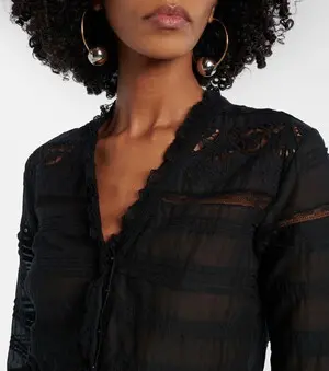 MARANT ETOILE Daniva Lace-trimmed Midi Dress - Black