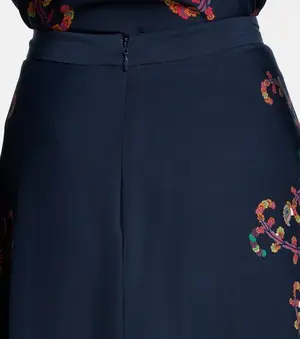 Etro Paisley Printed Silk Maxi Skirt - Blue