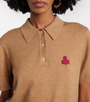 MARANT ETOILE Althea Cotton And Wool Polo Shirt - Beige
