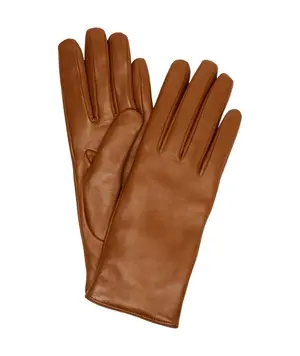 Nour Hammour Leather Gloves - Brown