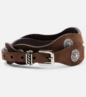 Etro Embellished Suede Belt - Brown