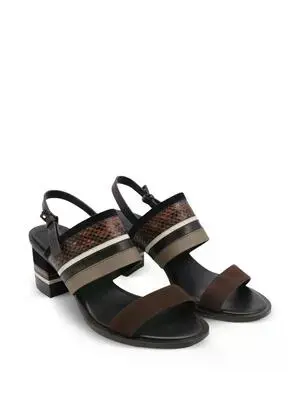Tory Burch Edina Suede-panel Leather Sandals