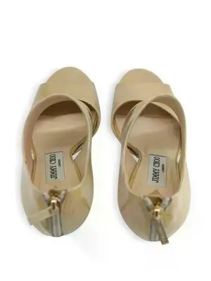 JIMMY CHOO Cut-out Leather Sandals