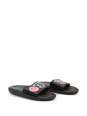 LOUIS VUITTON Flamingo Patch Leather Slides