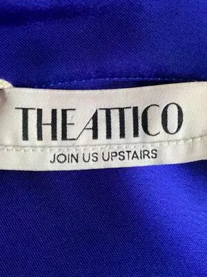 Attico Pleated Shirt Dress - Blue