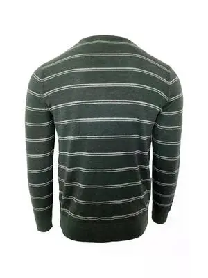 Theory Riland Striped Crew-neck Sweater - Green