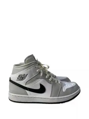 Nike Jordan 1 Mid Leather Trainers - Grey