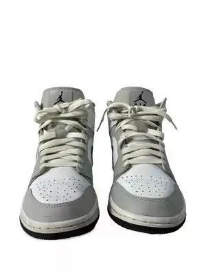 Nike Jordan 1 Mid Leather Trainers - Grey