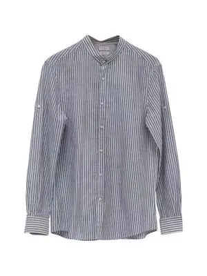 Brunello Cucinelli Striped Linen Button-down Shirt