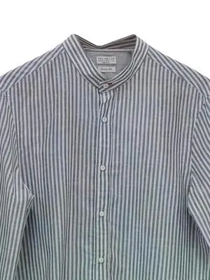 Brunello Cucinelli Striped Linen Button-down Shirt