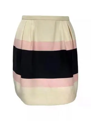 Valentino Garavani Pleated Striped Mini Skirt - Neutrals