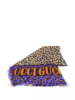 Gucci Leopard-print Scarf - Neutrals