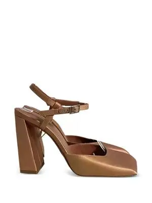 Amina Muaddi Charlotte Block-heel Pumps
