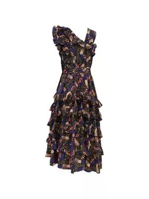 Ulla Johnson Imogen Printed Ruffled Dress