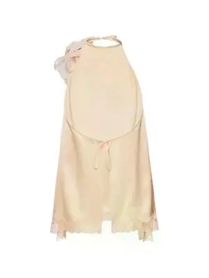Magda Butrym Open-back Lace-trim Blouse - Neutrals
