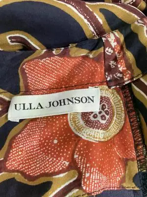 Ulla Johnson Floral Print Shirred Midi Dress